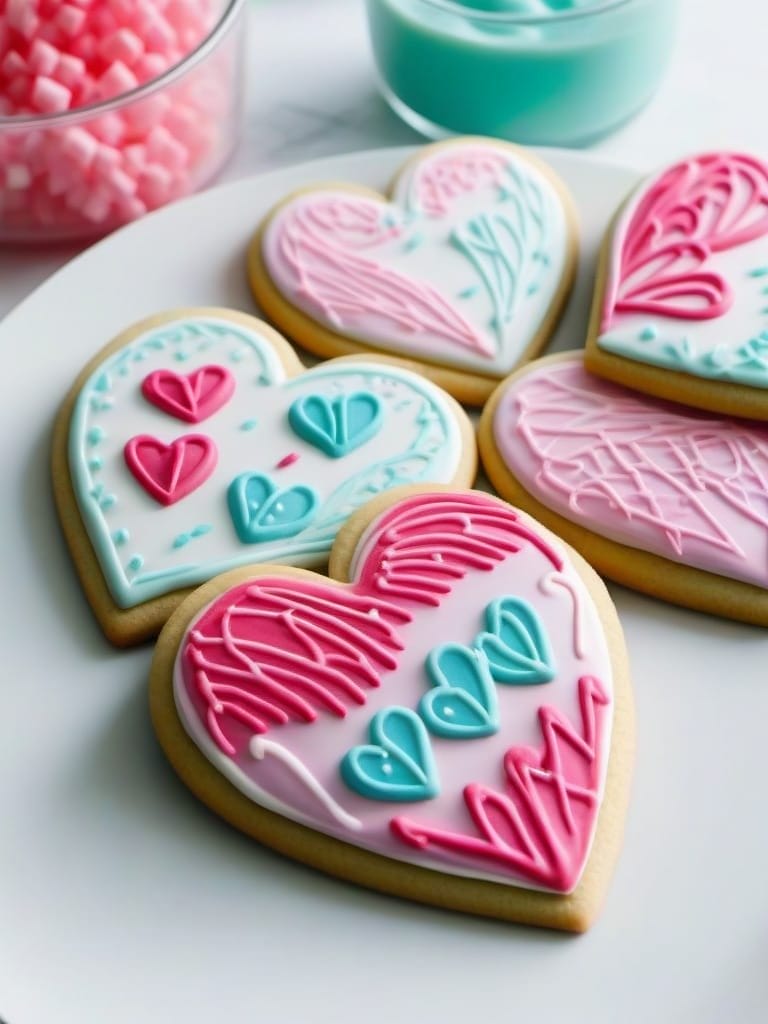 Decorated Heart Cookies: How to Make Heart Sugar Cookies - No Fuss Kitchen