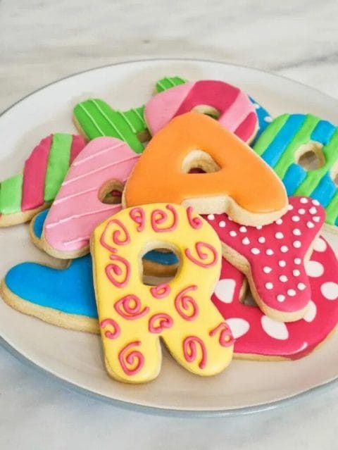 Decorated Alphabet Letter Cookies - No Fuss Kitchen
