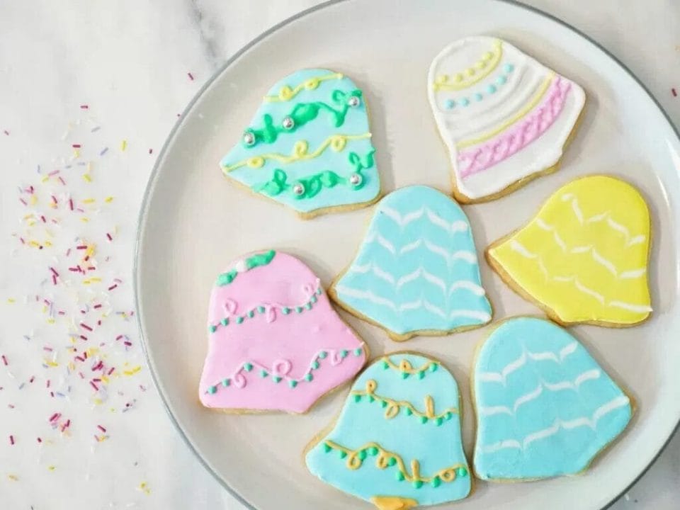 Decorated Bell Cookies with Royal Icing - No Fuss Kitchen