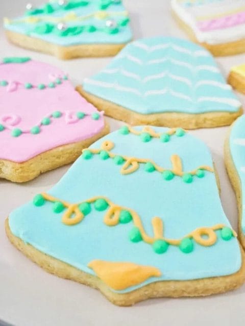 Decorated Bell Cookies with Royal Icing - No Fuss Kitchen