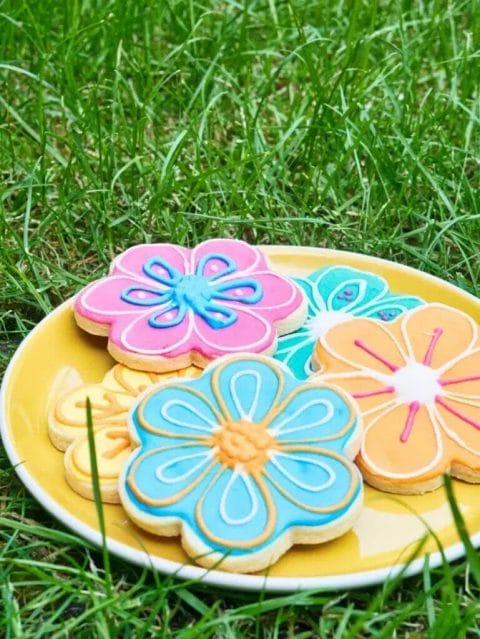 Cute Decorated Flower Cookies with Royal Icing - No Fuss Kitchen