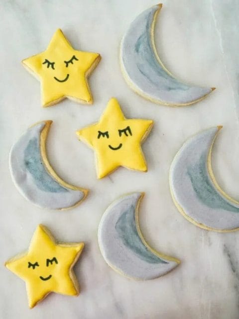 Cute Moon and Star Cookies: Tutorial + Tips - No Fuss Kitchen