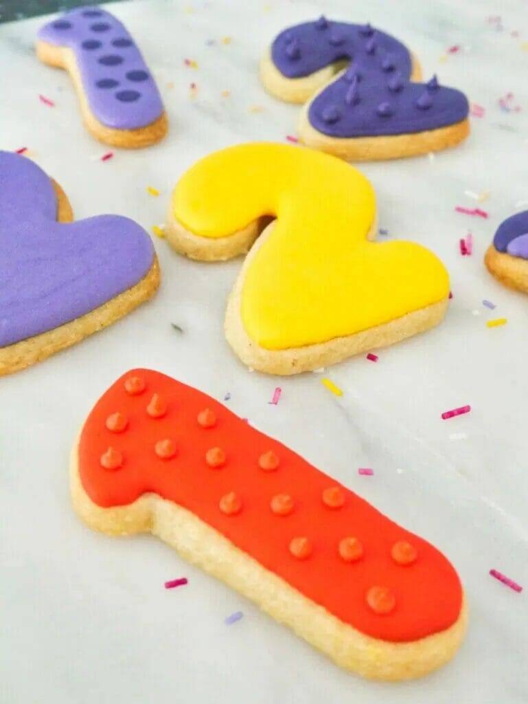 Easy Number Cookies with Royal Icing - No Fuss Kitchen