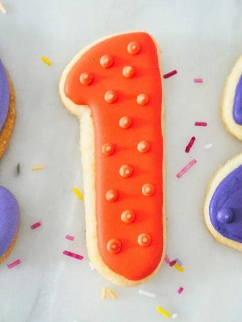 Easy Number Cookies with Royal Icing - No Fuss Kitchen